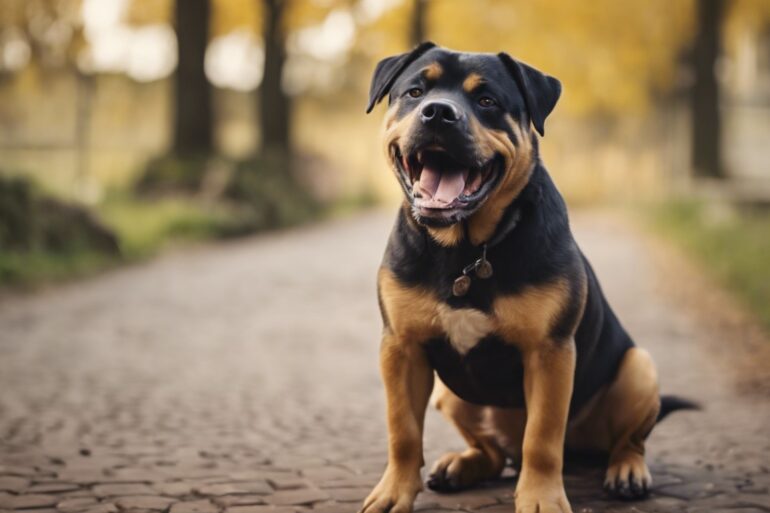 English Bullweiler - Sidewalk Dog